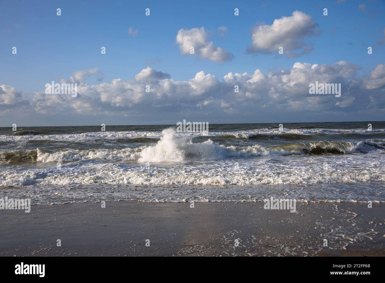 the beach in Oostkapelle on the peninsula Walcheren, Zeeland ...