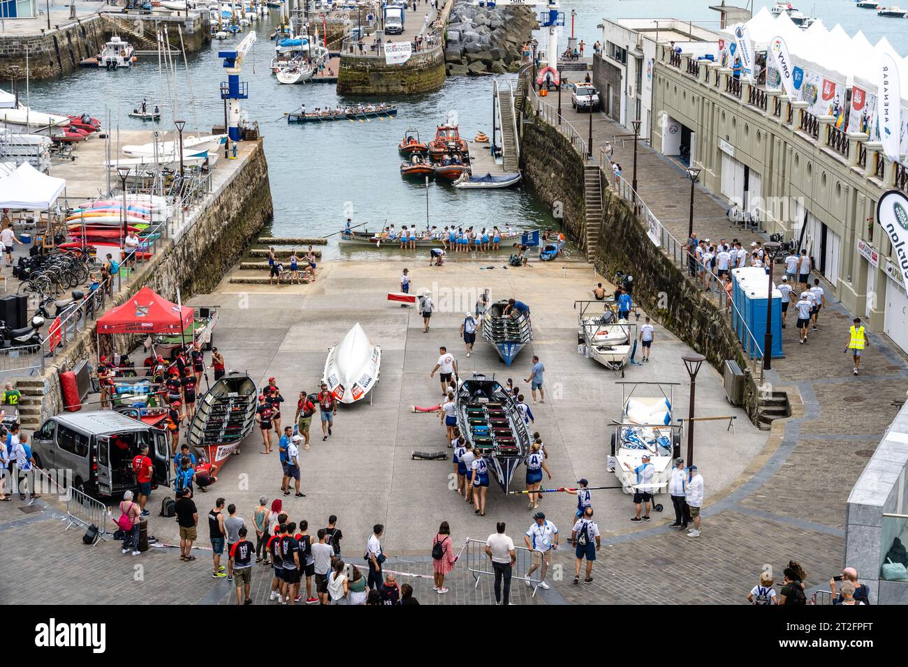 San Sebastian, Spain - July 8th, 2023: Trainera rowing boat regatta in ...