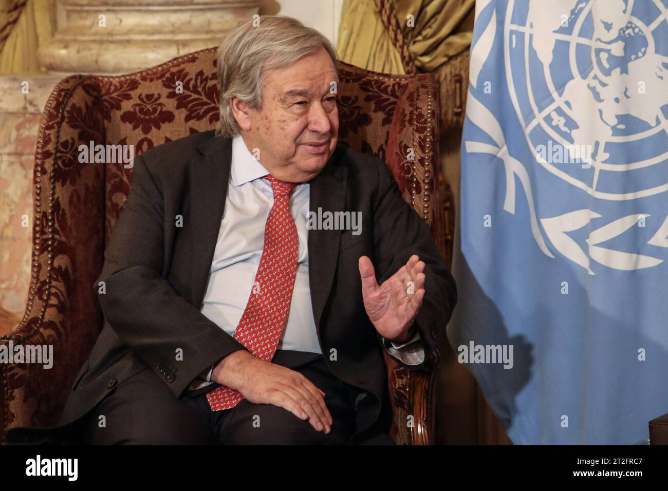 Cairo, Egypt. 19th Oct, 2023. UN Secretary-General Antonio Guterres ...