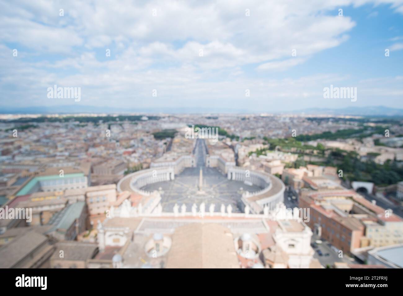 Blurred image Bokeh of of Saint Peter's Square, the large plaza in ...