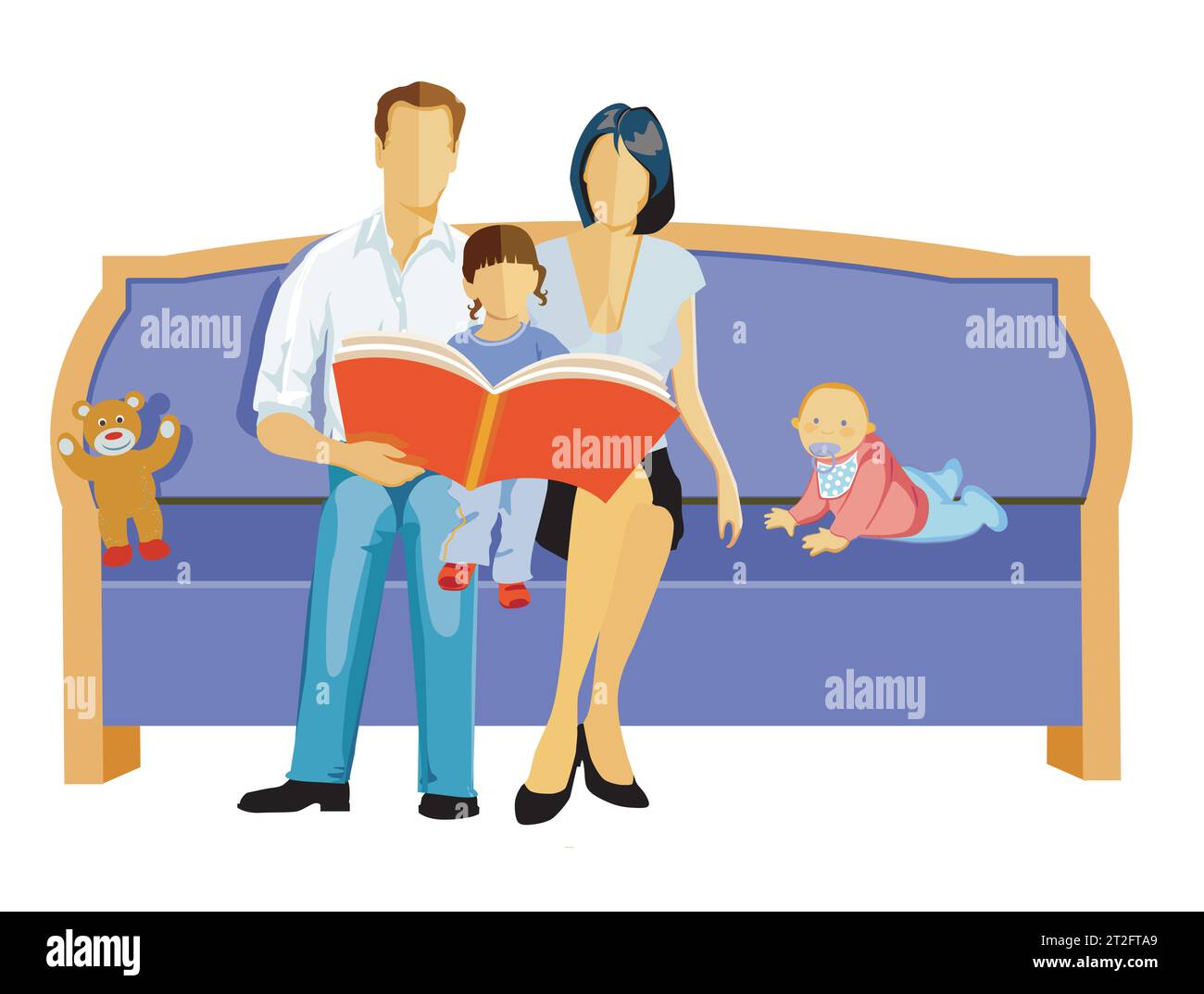 Happy mother reading book Stock Vector Images - Alamy