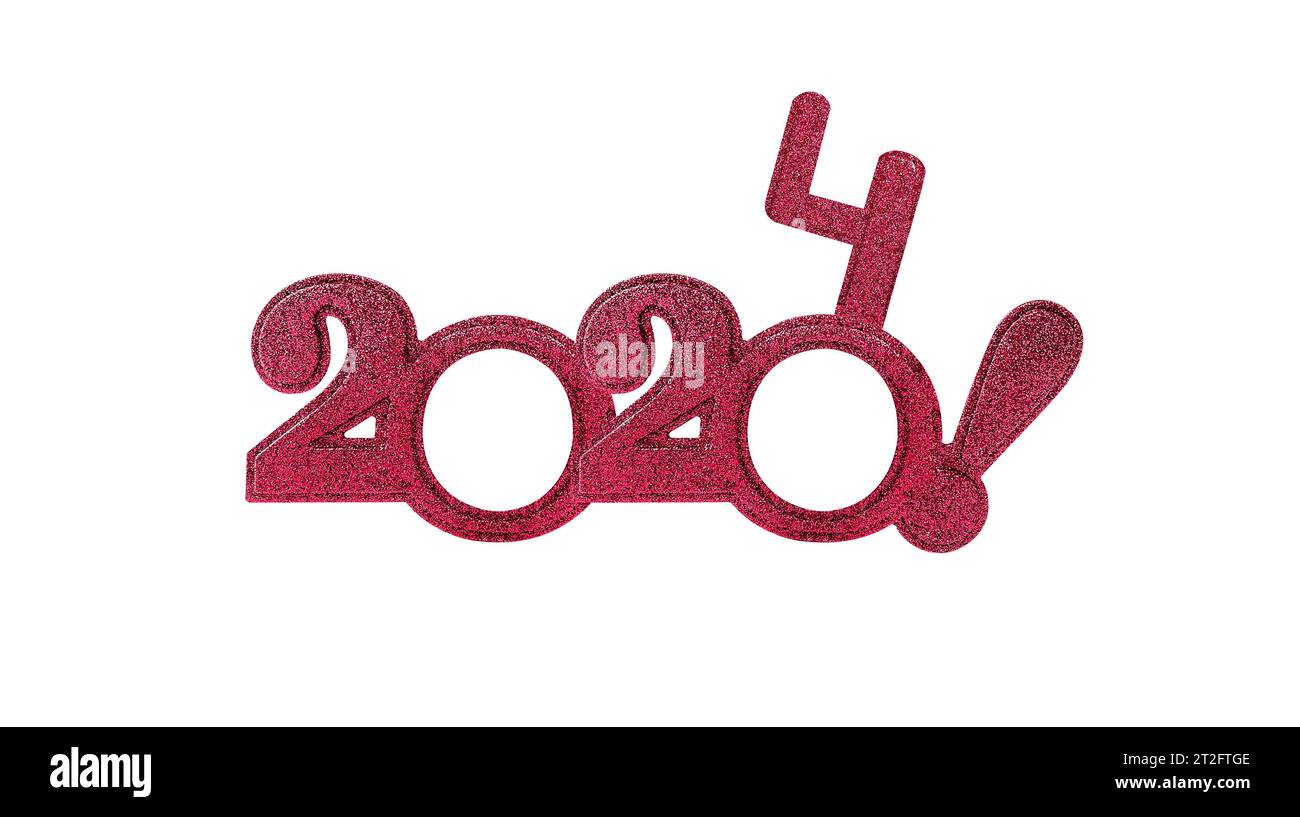 2024 numbers isolated. New Year Holiday glasses. Two thousand twenty ...