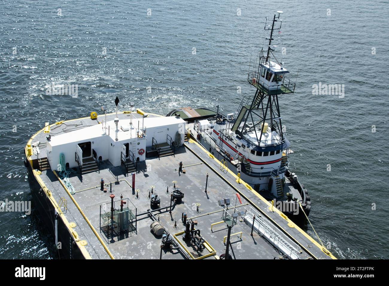 Shot from above of an oil tanker at sea Stock Photo - Alamy