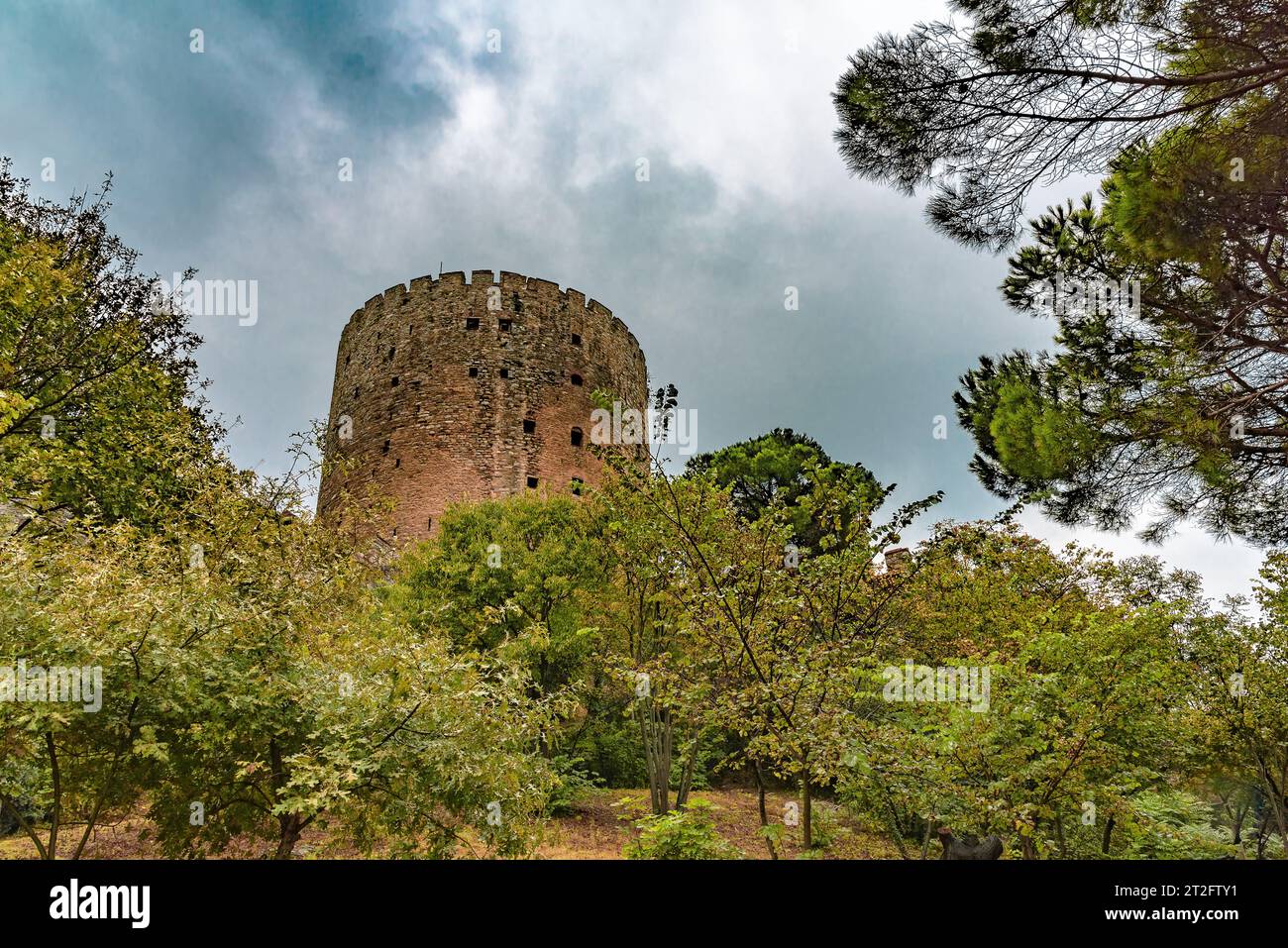 Saruca Pasa Tower in the ancient fortress of Rumeli Hisari. Istanbul ...