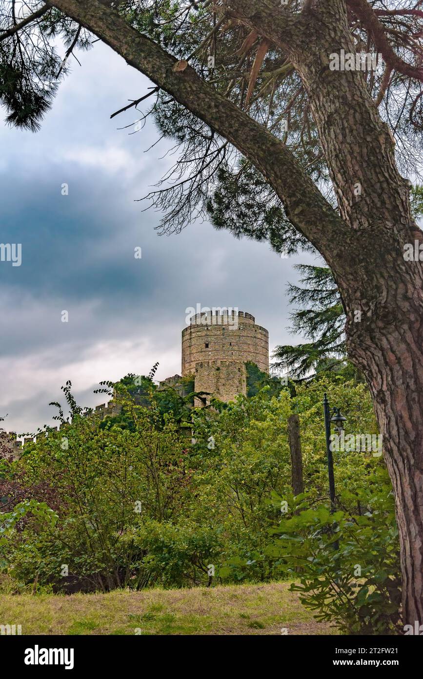 Zaganos Tower in the ancient fortress of Rumeli Hisari. Istanbul ...
