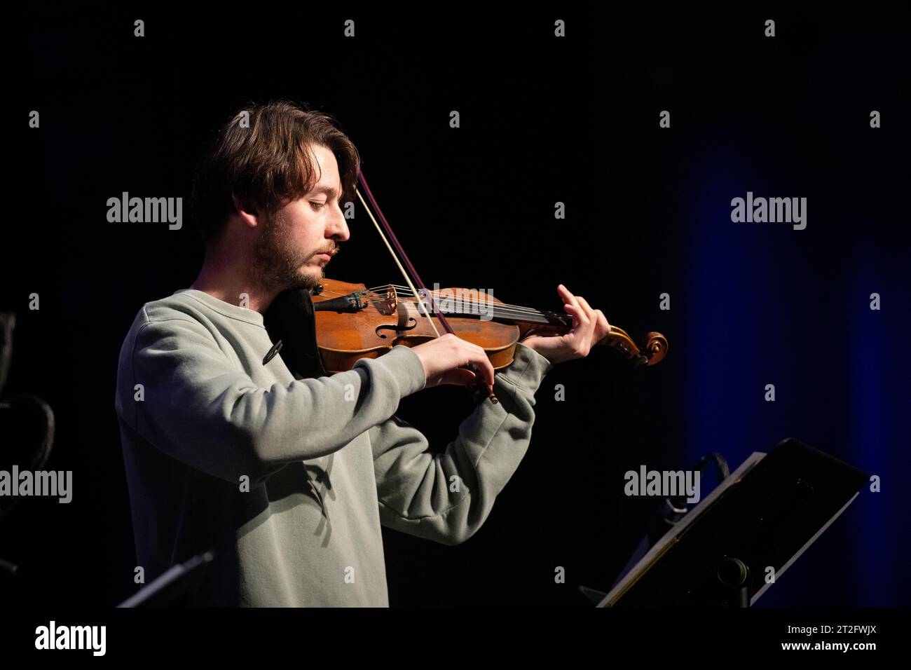 Dominic Ingham plays violin with Jonny Mansfield Quintet, Scarborough ...