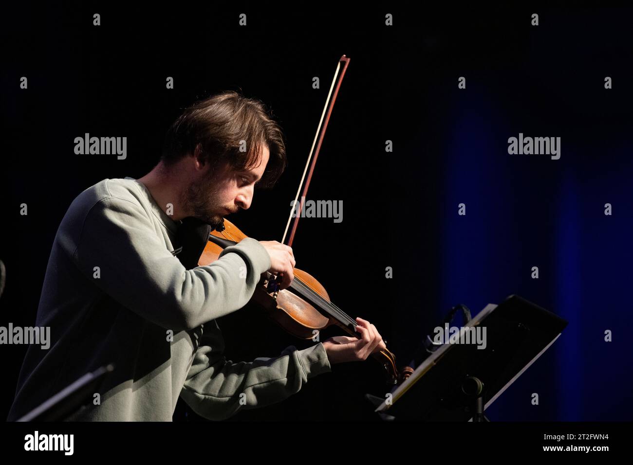 Dominic Ingham plays violin with Jonny Mansfield Quintet, Scarborough ...