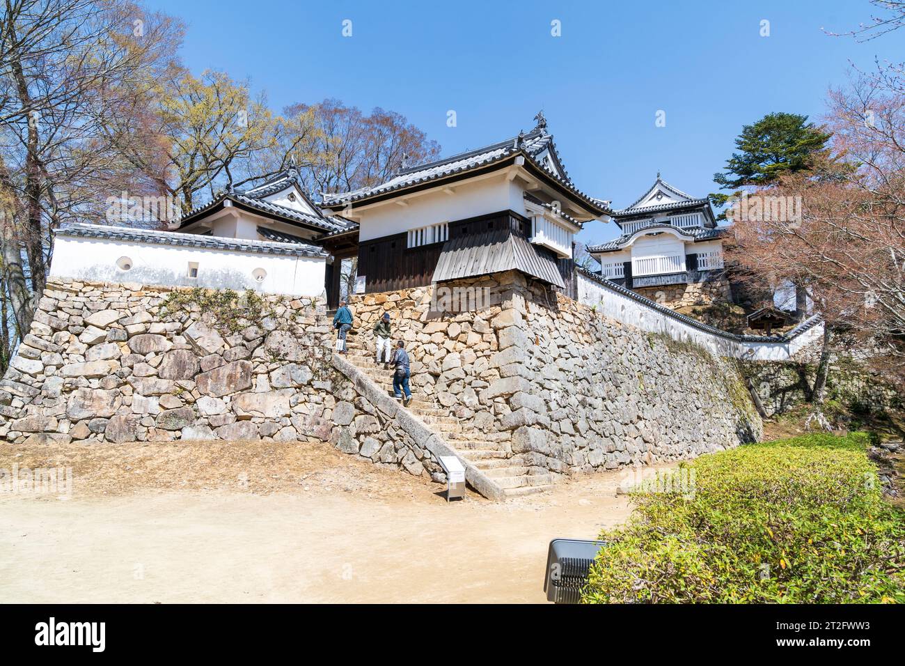 Bitchu Matsuyama castle in Japan. The heavily defended entrance to the ...