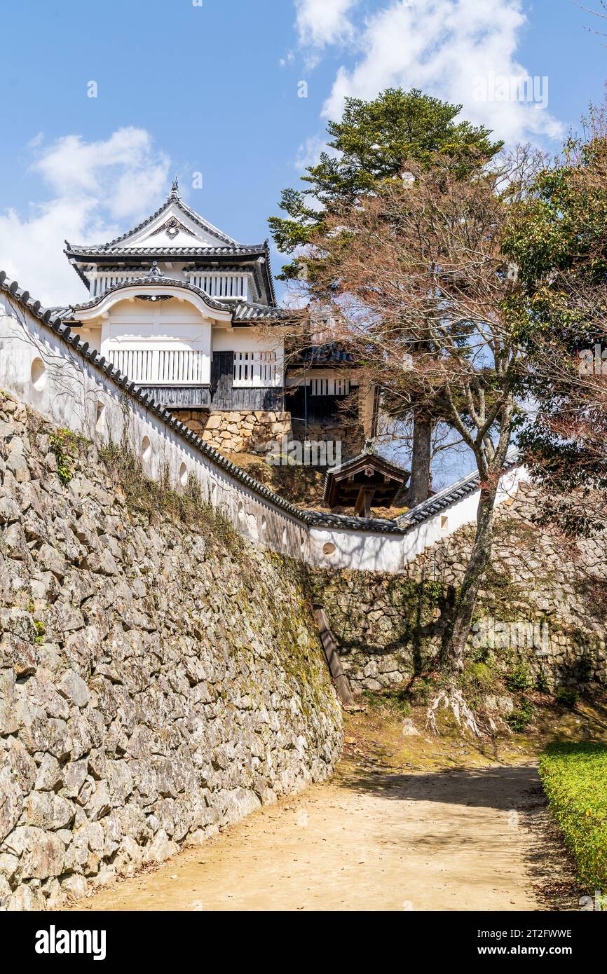 Bitchu Matsuyama castle in Japan. The Nino maru, outer compound going ...