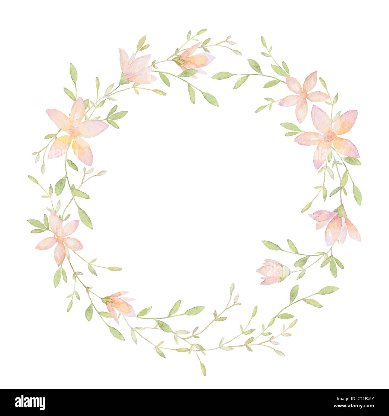 Floral Wreath Clip Art, Woodland Flower Wreath Clip Art, Pre-made ...