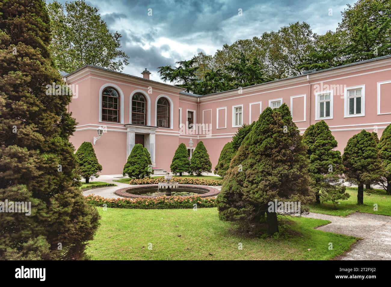 The inner courtyard of Dolmabahce Palace. Istanbul. Turkey Stock Photo ...