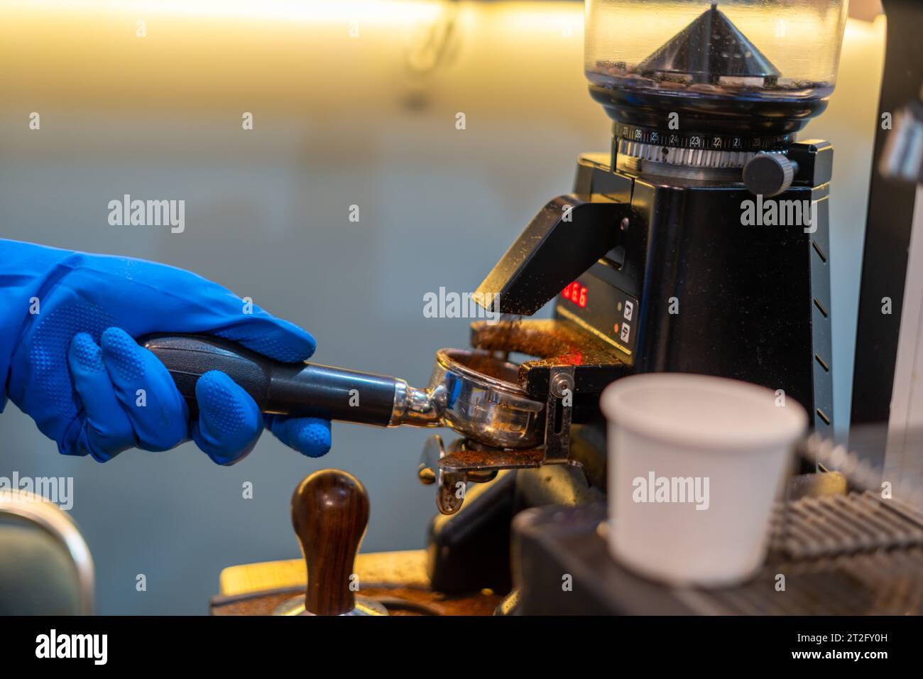 The process of brewing coffee Stock Photo - Alamy