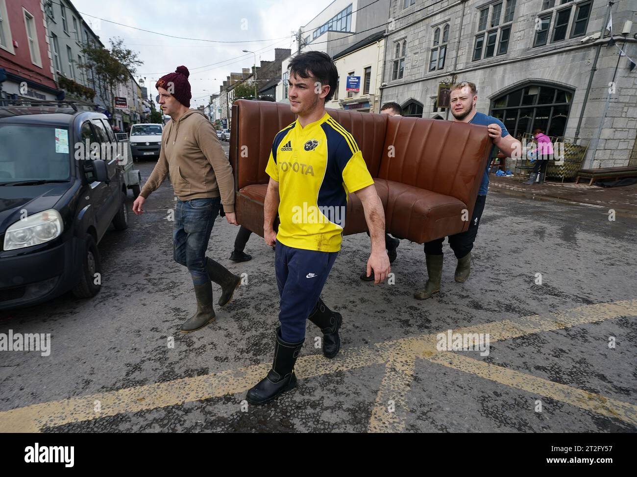 The clean up gets underway on Main street in Midleton, Co Cork, after ...