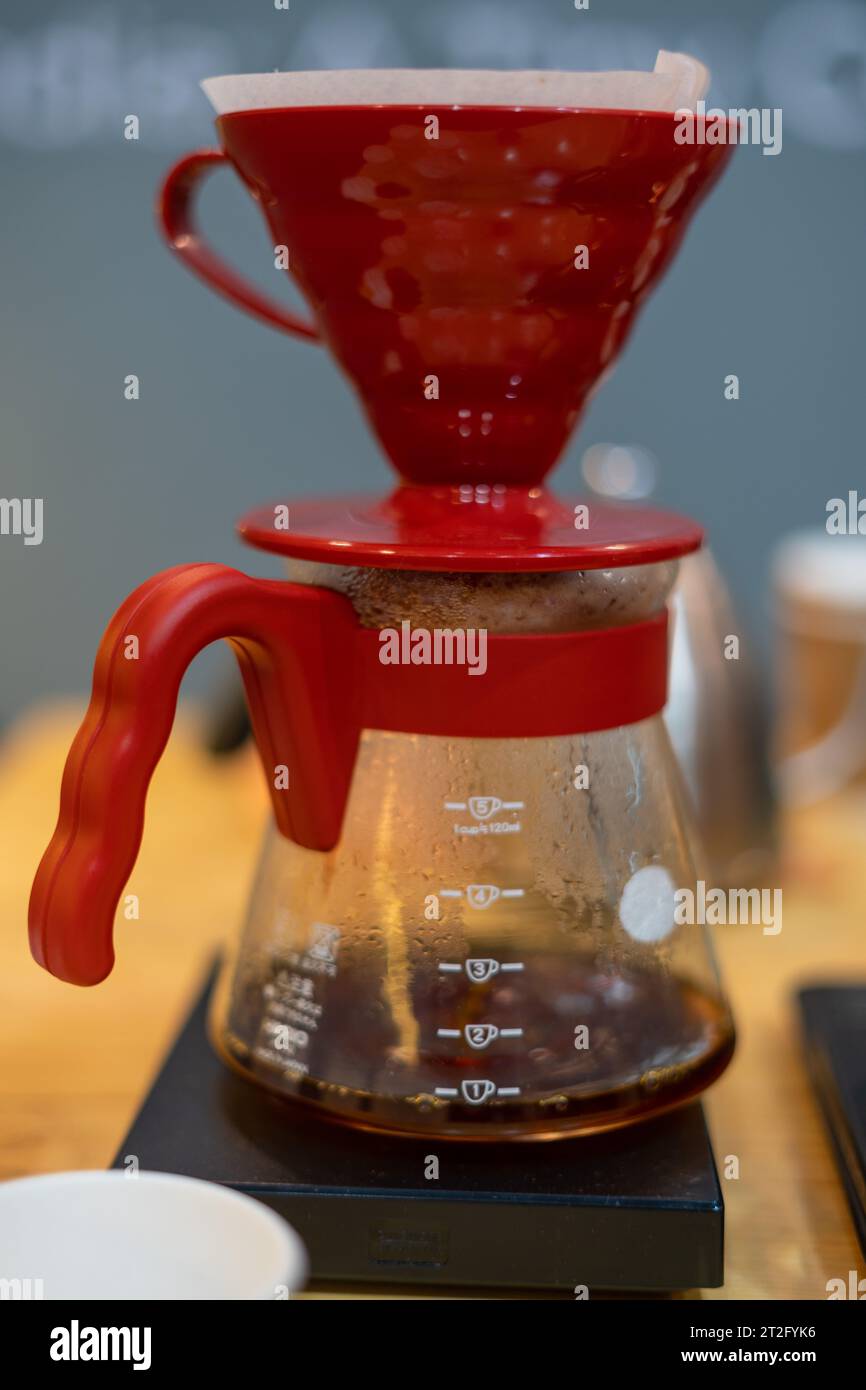 The process of brewing coffee Stock Photo - Alamy