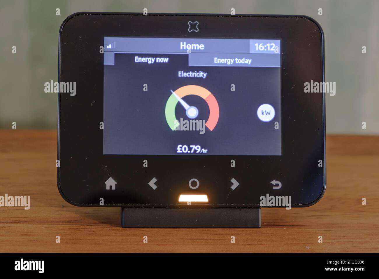 A GEO electricity smart meter. Showing moderate electicity useage Stock ...