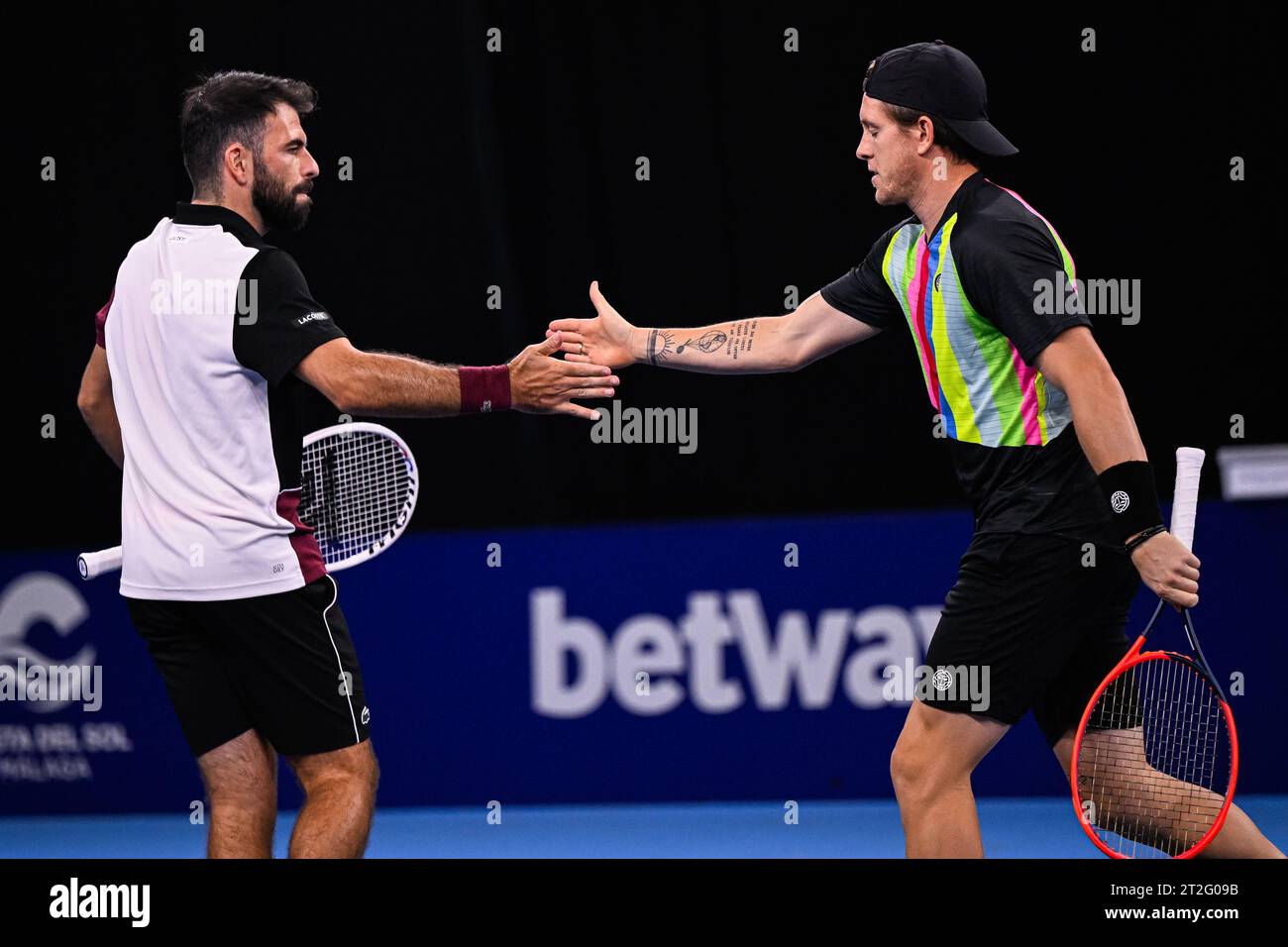 Antwerp, Belgium. 19th Oct, 2023. Monaco's Romain Arneodo and Austrian ...