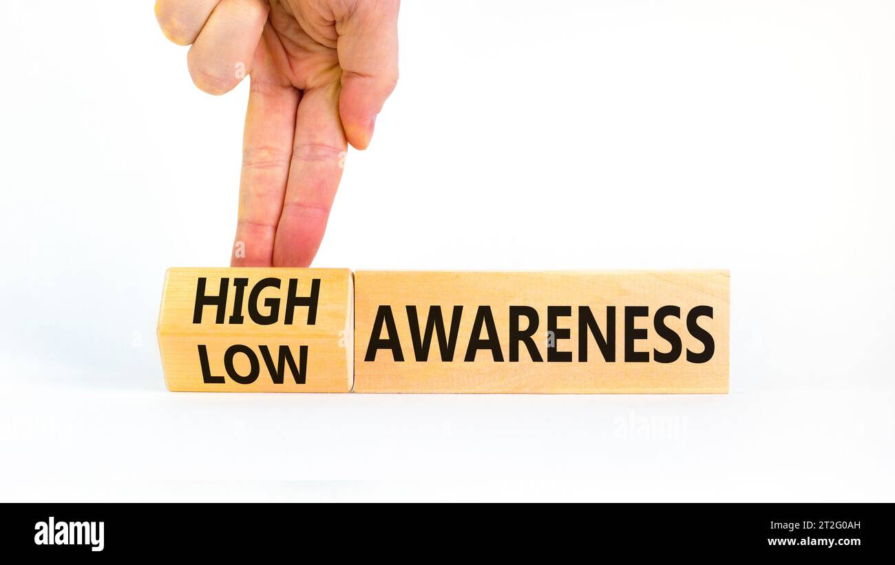 High or low awareness symbol. Concept words High awareness Low ...