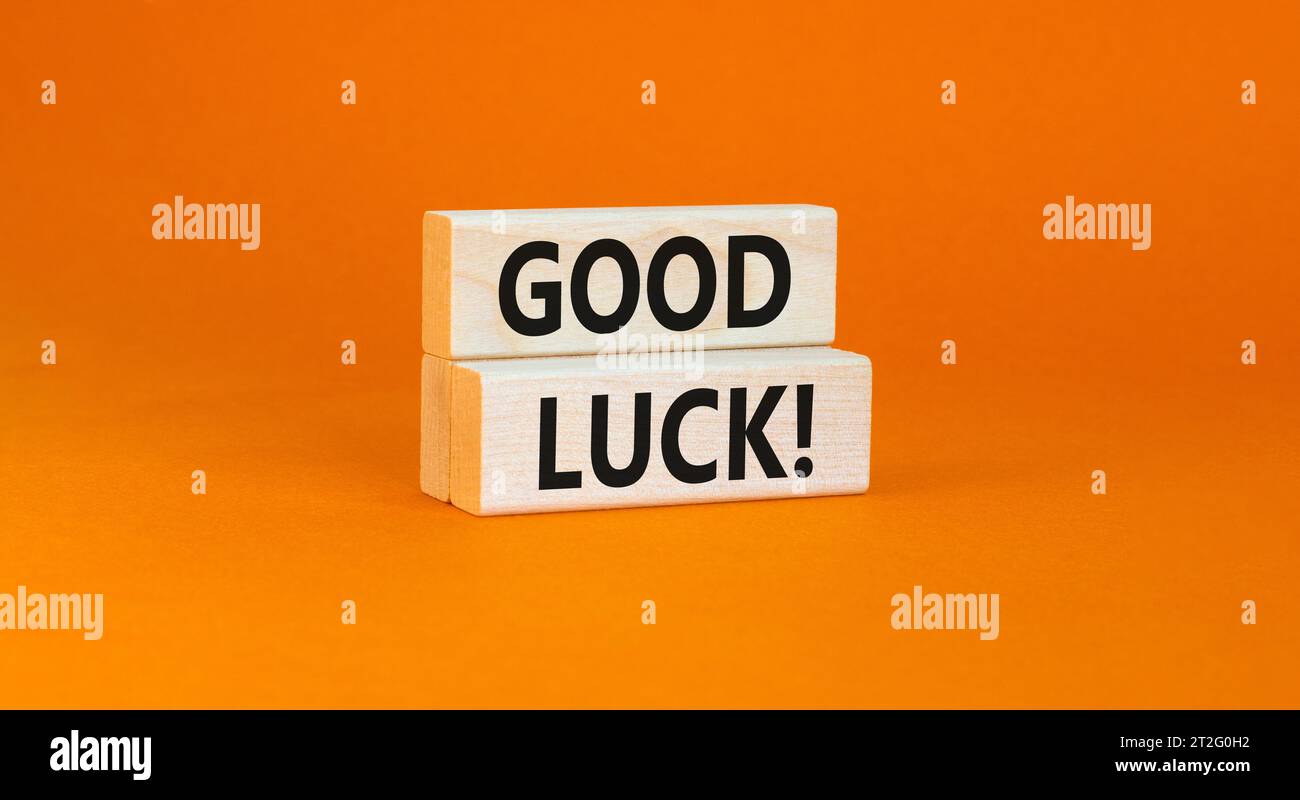 Good luck symbol. Concept words Good luck on beautiful wooden block ...
