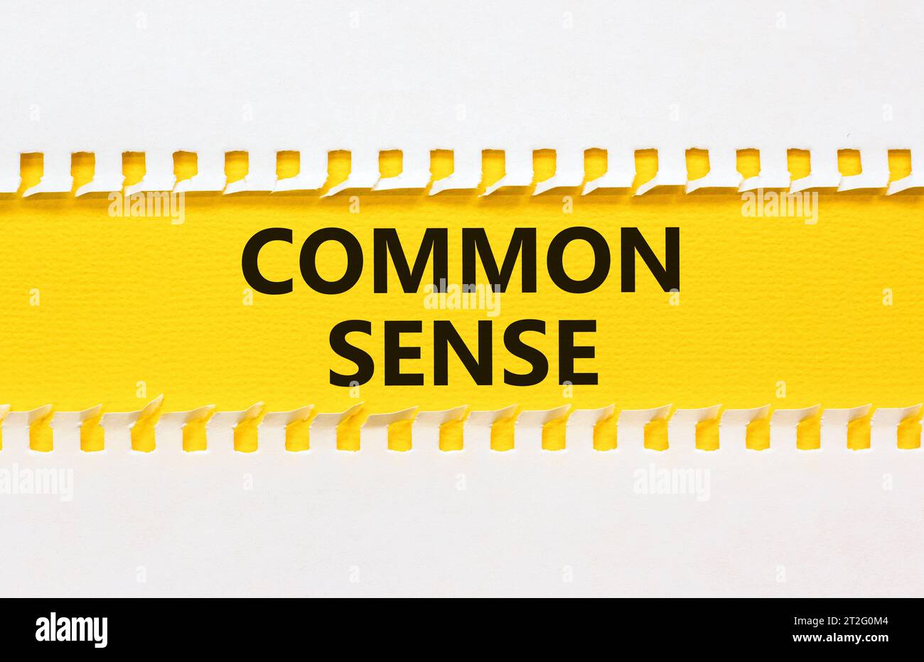 Common sense symbol. Concept words Common sense on beautiful yellow ...
