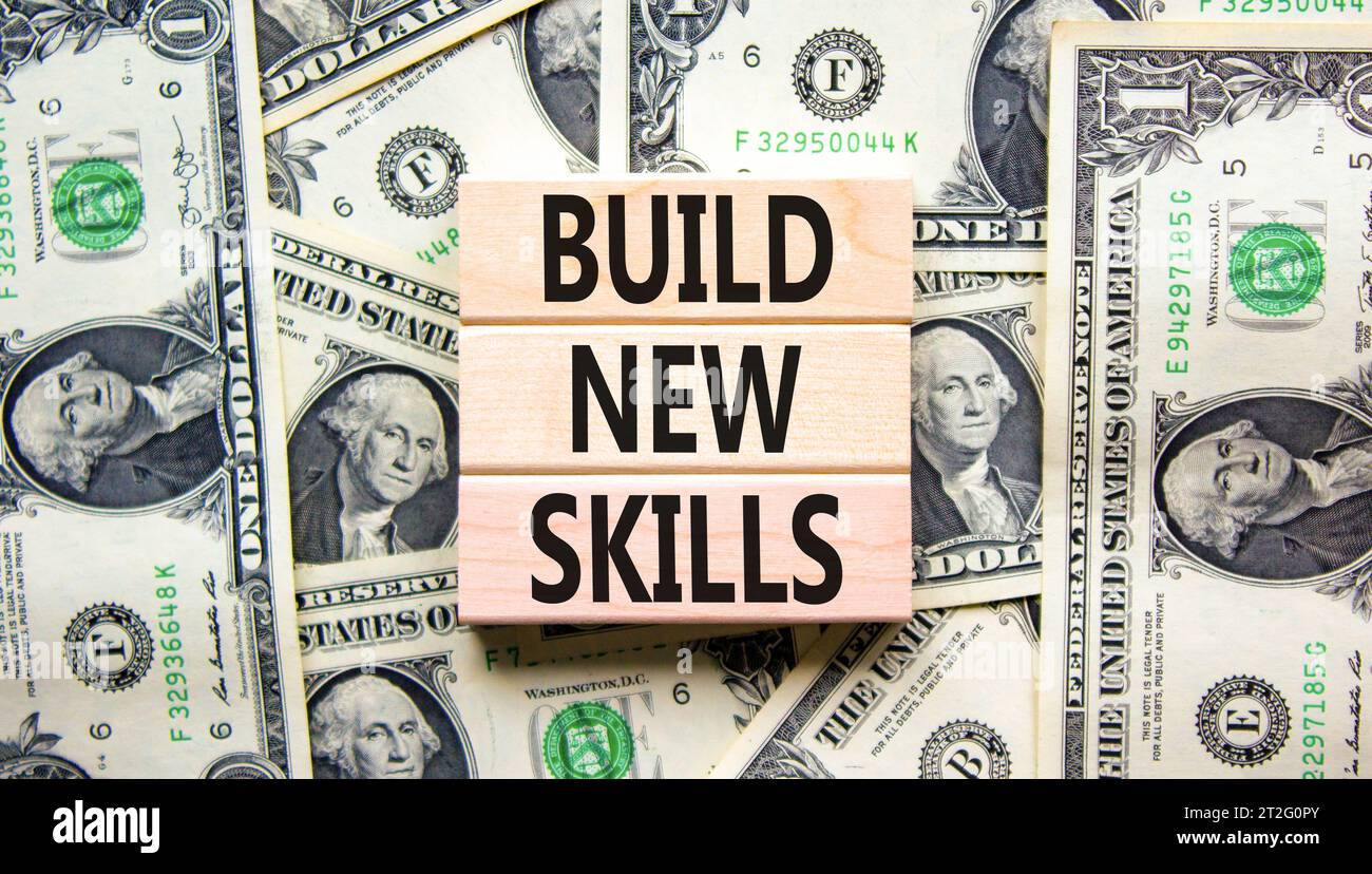 Build new skills symbol. Concept word Build new skills on beautiful ...