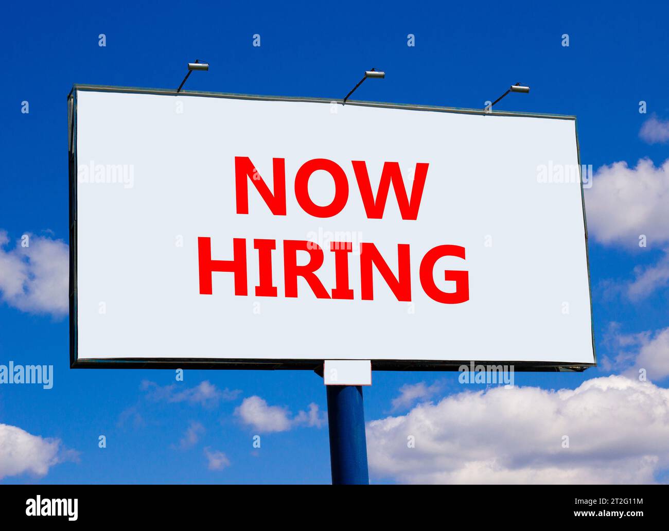 Now hiring symbol. Concept words Now hiring on beautiful big white ...