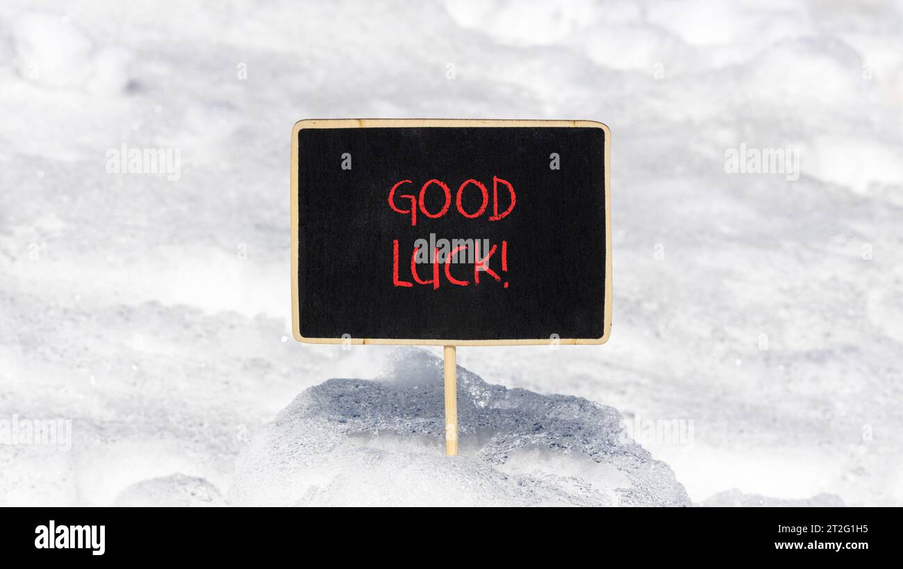 Good luck symbol. Concept words Good luck on beautiful black chalk ...