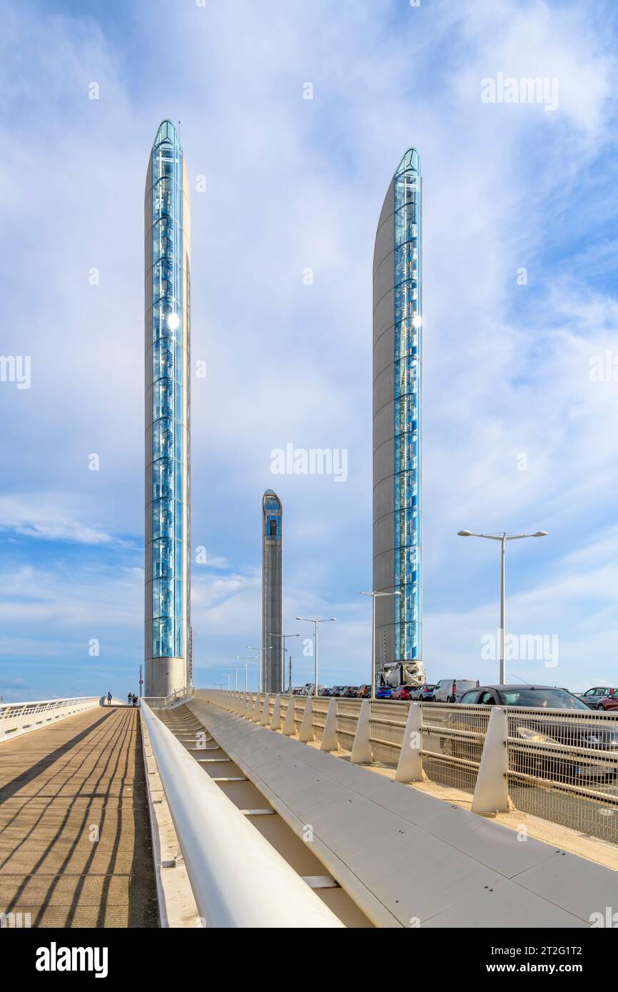 The Pont Jacques Chaban-Delmas bridges the Garonne in Bordeaux. The ...