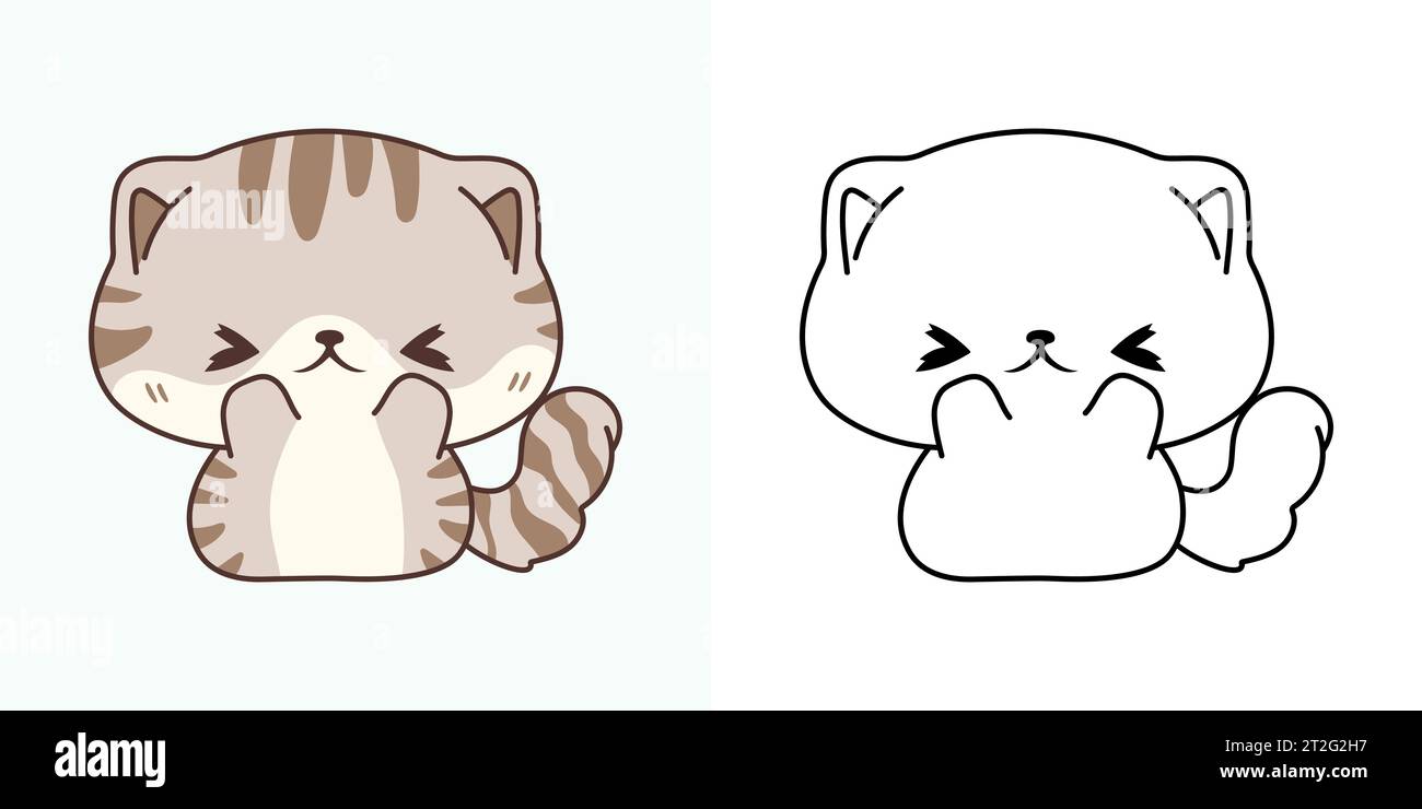 Scottish fold white kitten Stock Vector Images - Alamy