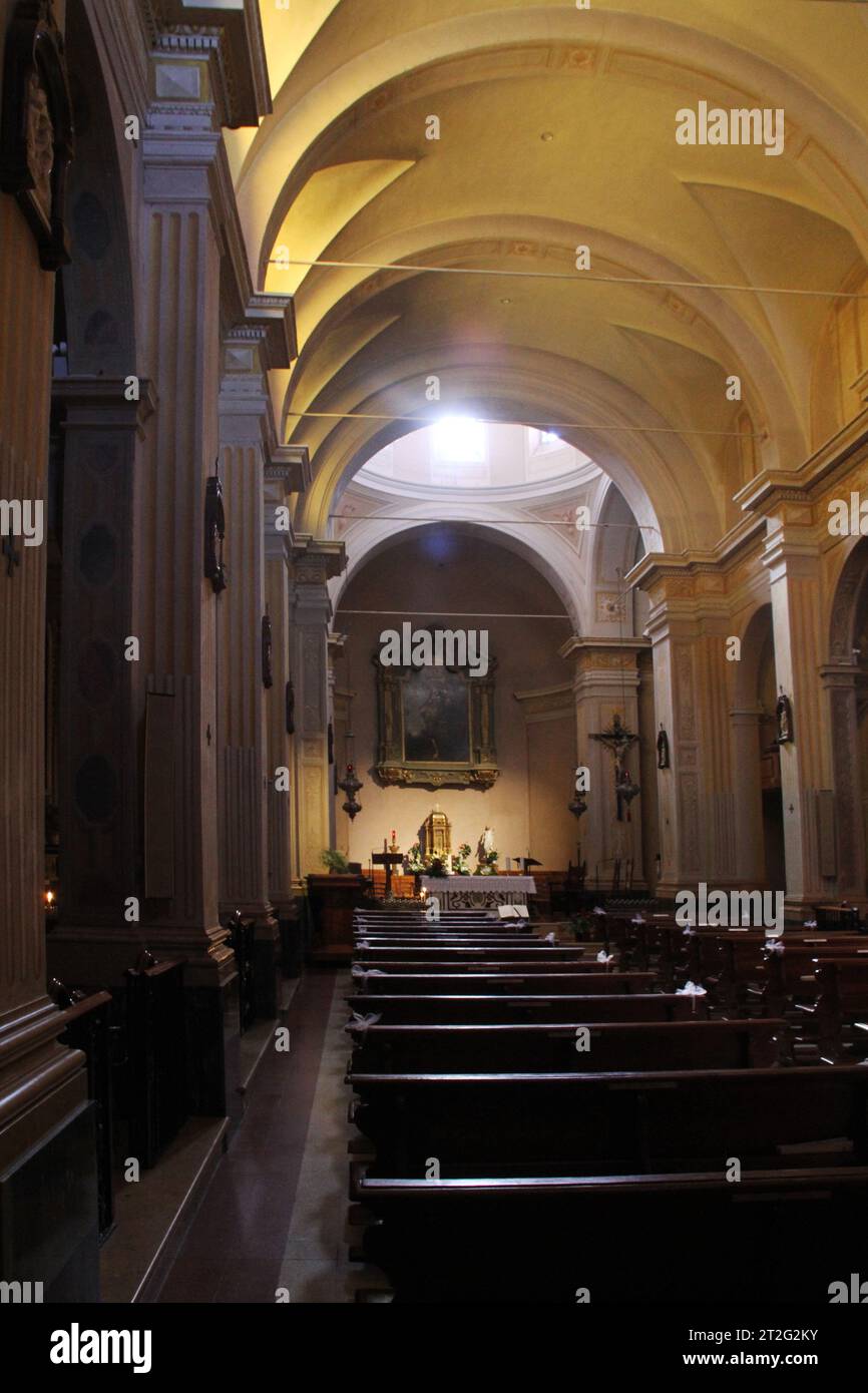 Loiano, Italy. Interior of the Church of Saint James and Saint Margaret ...