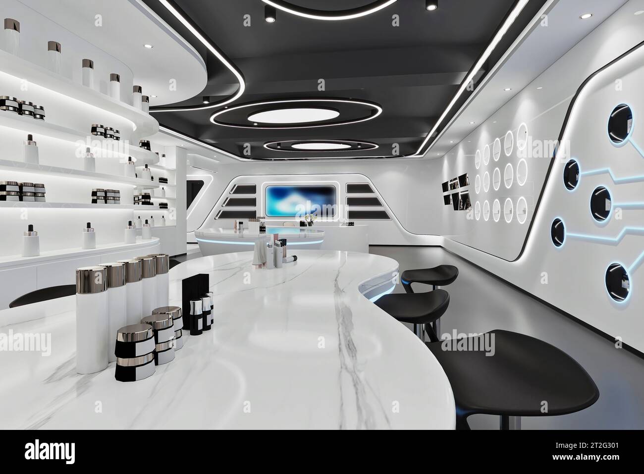 3d render small business interior Stock Photo - Alamy