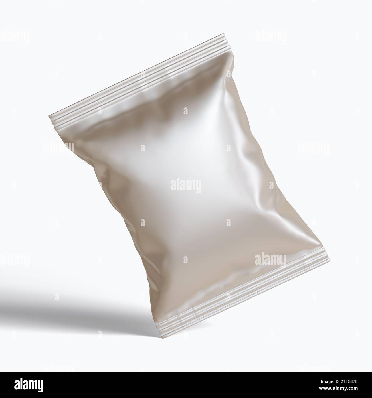 Pouch packaging realistic render with a metalic texture, matte or ...