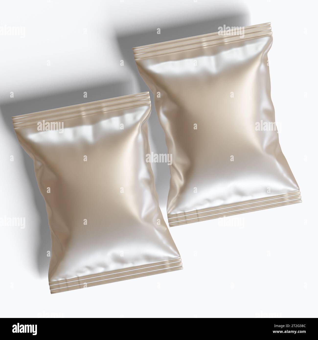 Pouch packaging realistic render with a metalic texture, matte or ...