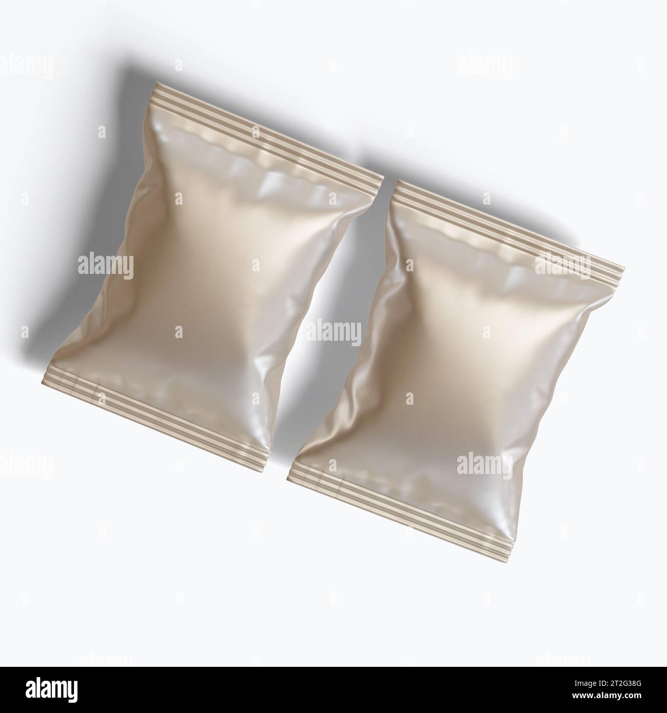 Pouch packaging realistic render with a metalic texture, matte or ...