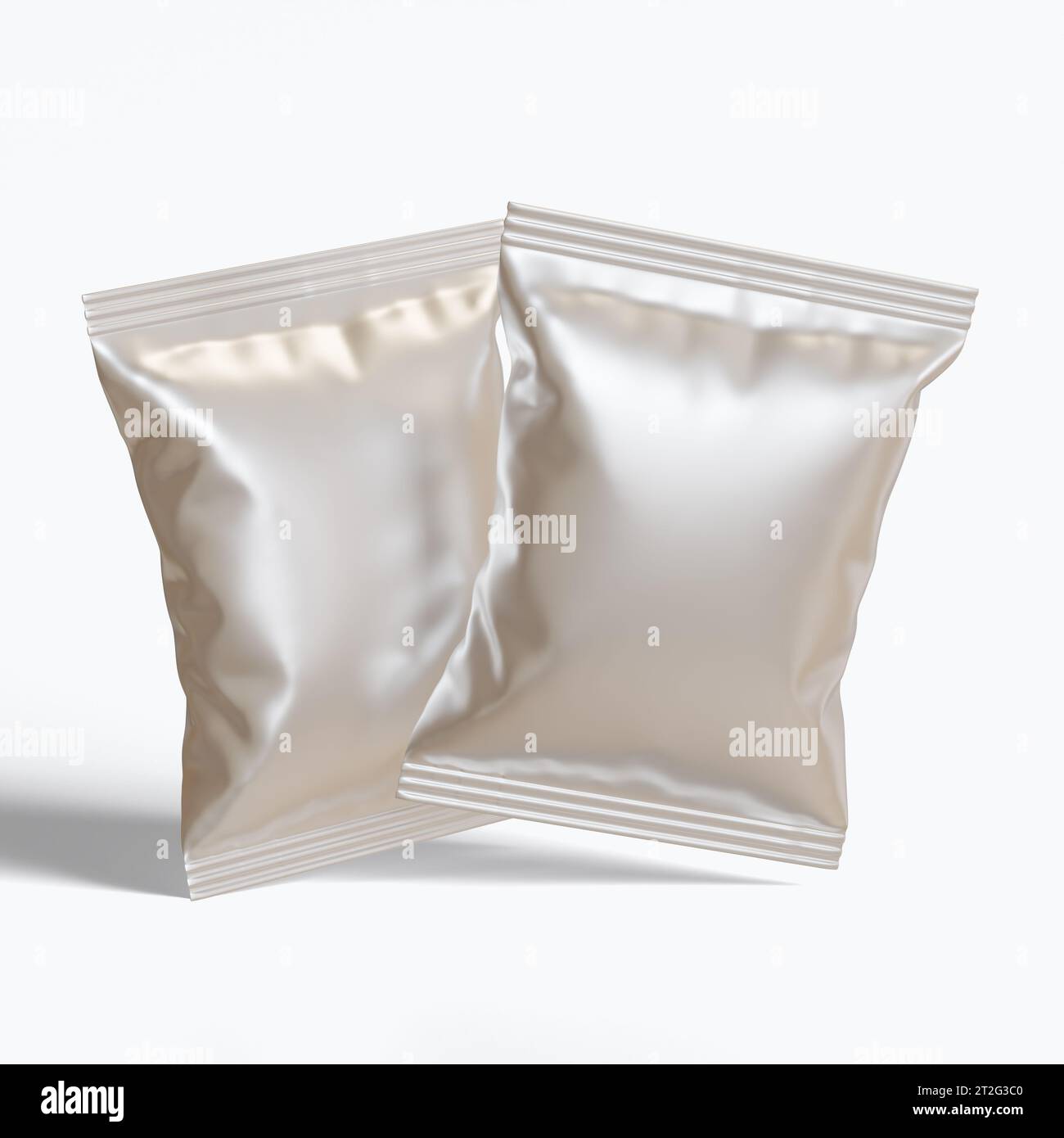 Pouch packaging realistic render with a metalic texture, matte or ...