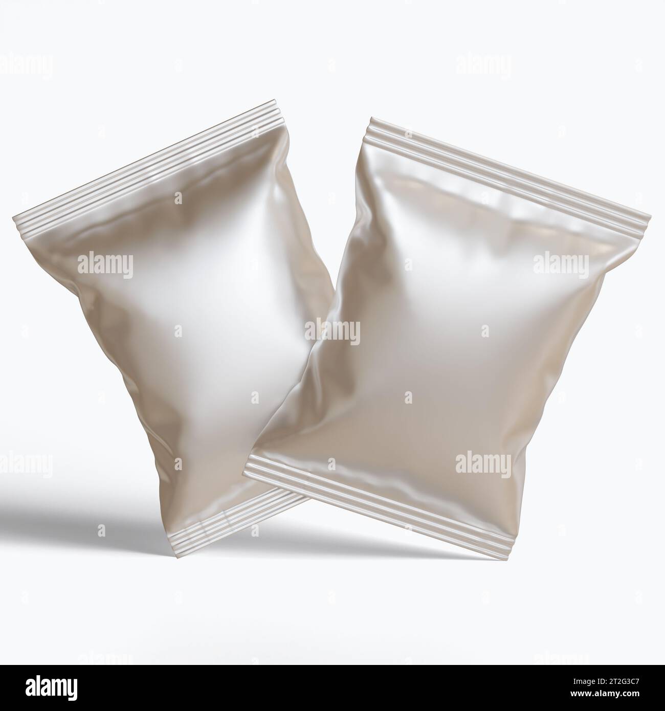 Pouch packaging realistic render with a metalic texture, matte or ...