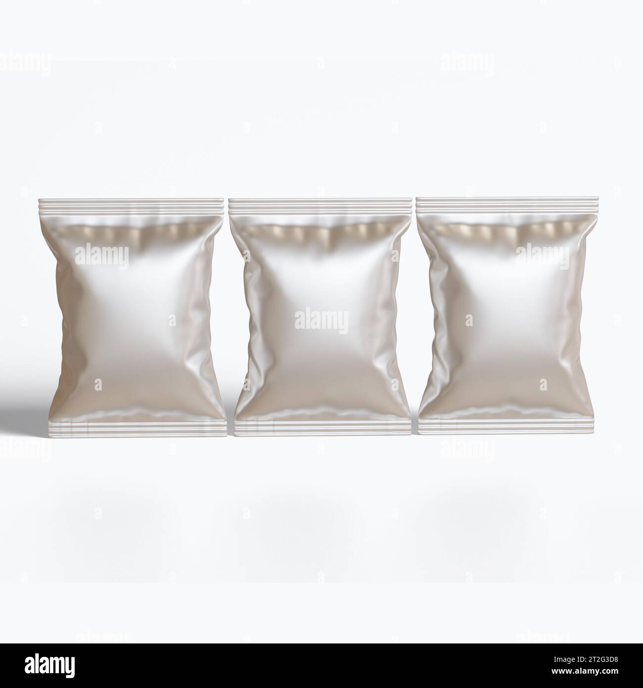 Pouch packaging realistic render with a metalic texture, matte or ...