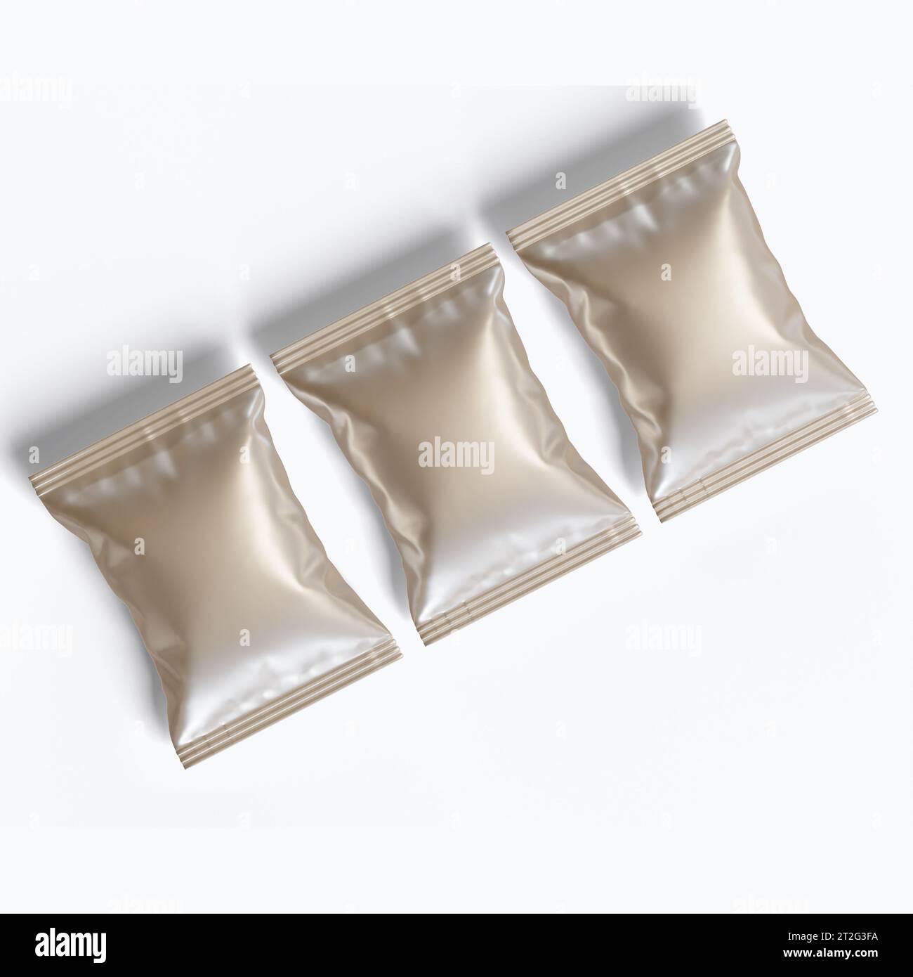 Pouch packaging realistic render with a metalic texture, matte or ...