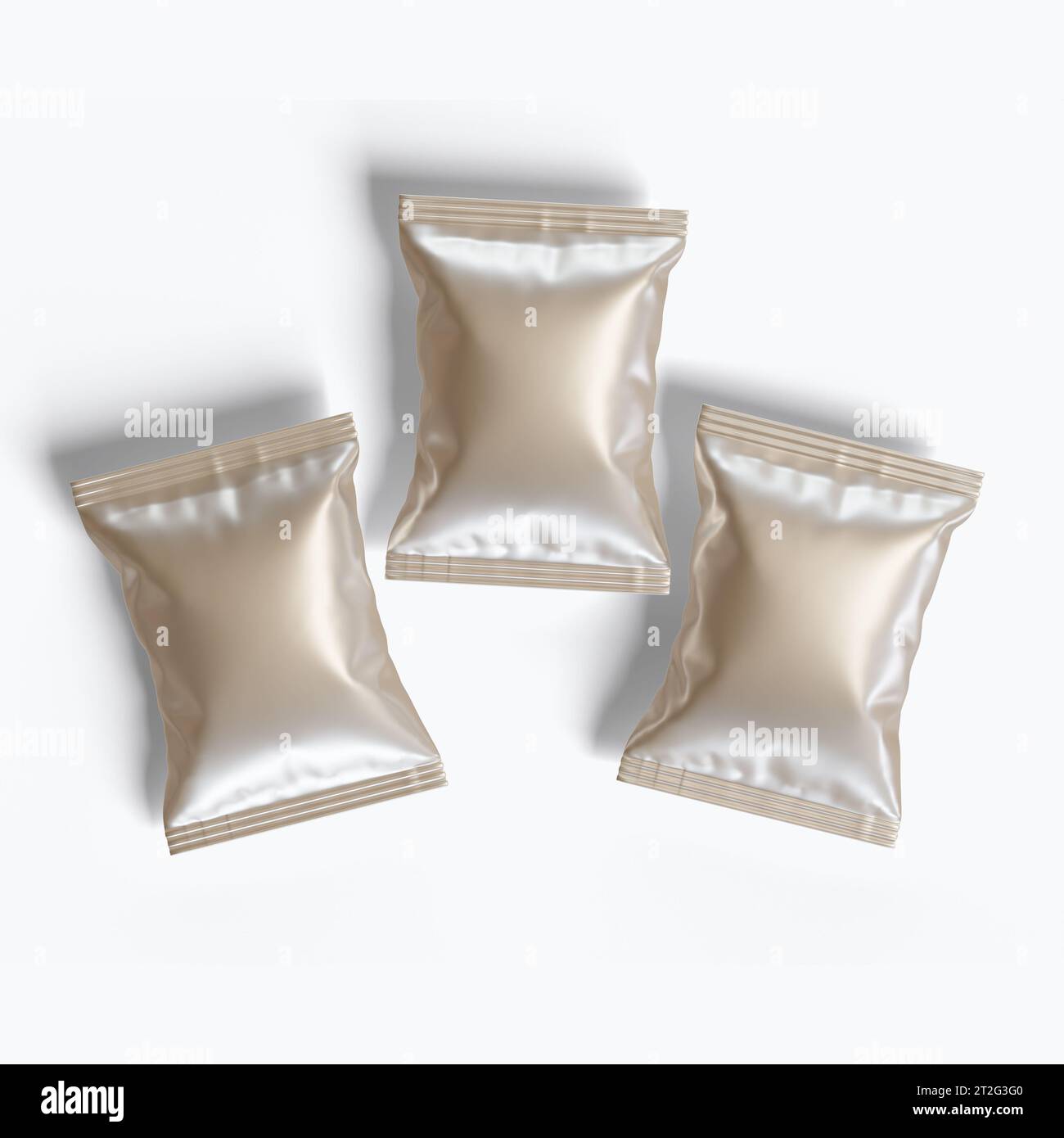 Pouch packaging realistic render with a metalic texture, matte or ...