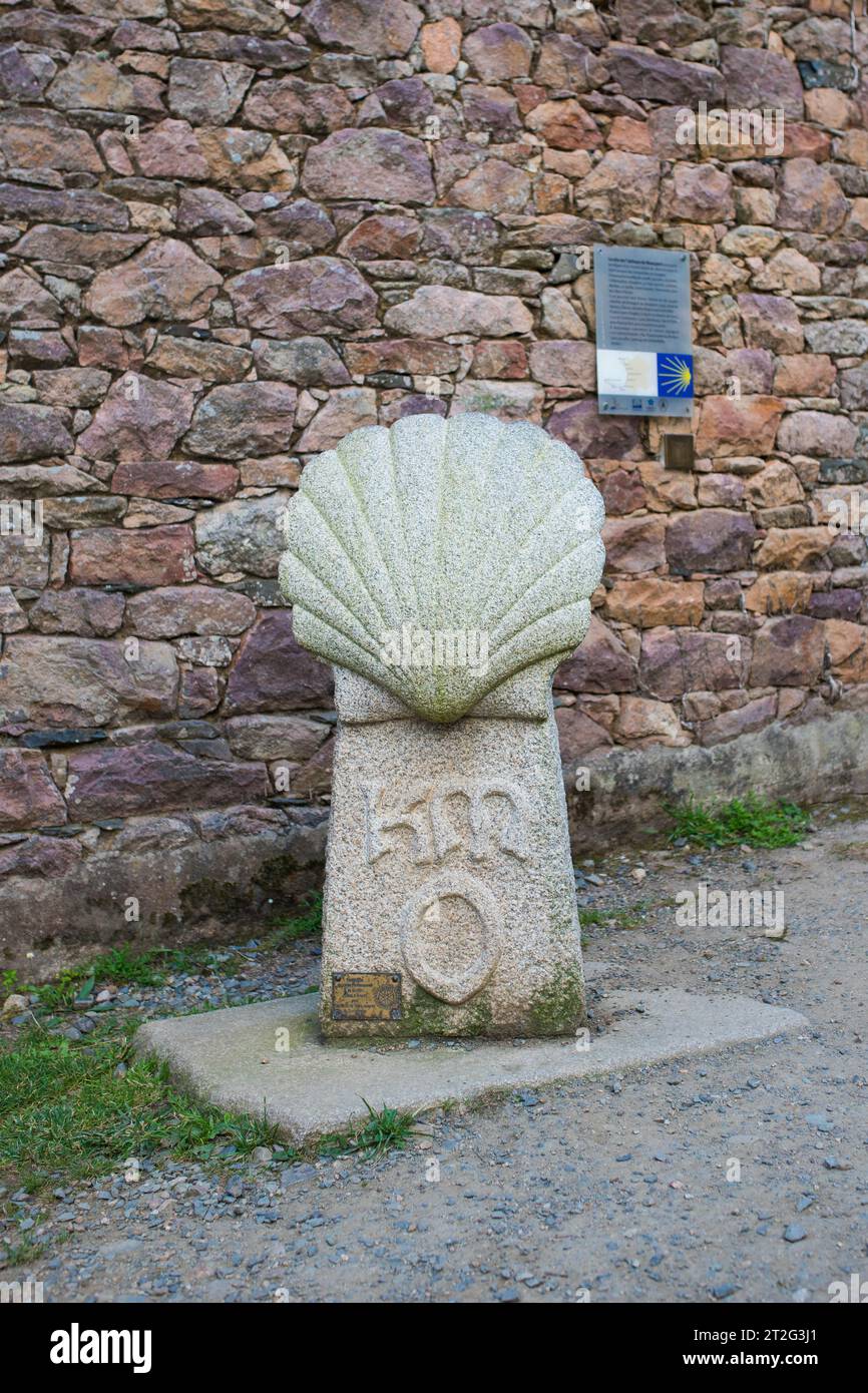 The scallop shell marking the Camino de Santiago pilgrimage starting ...