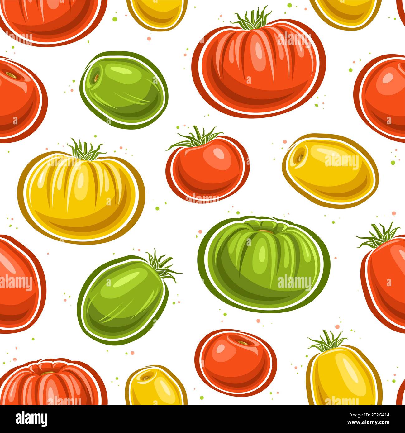 Vector Colorful Tomato seamless pattern, repeat background with ...