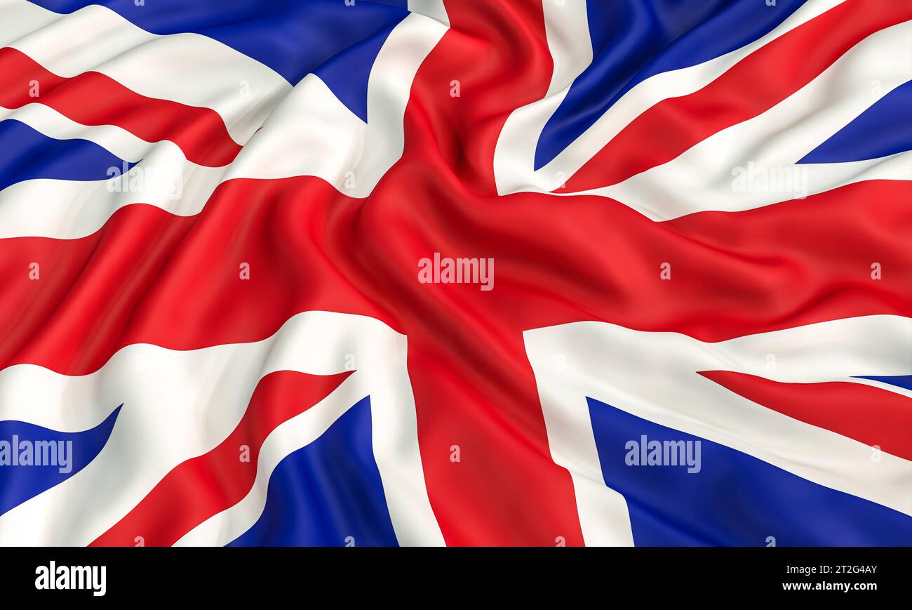 moving flag of the united kingdom. 3d render Stock Photo - Alamy