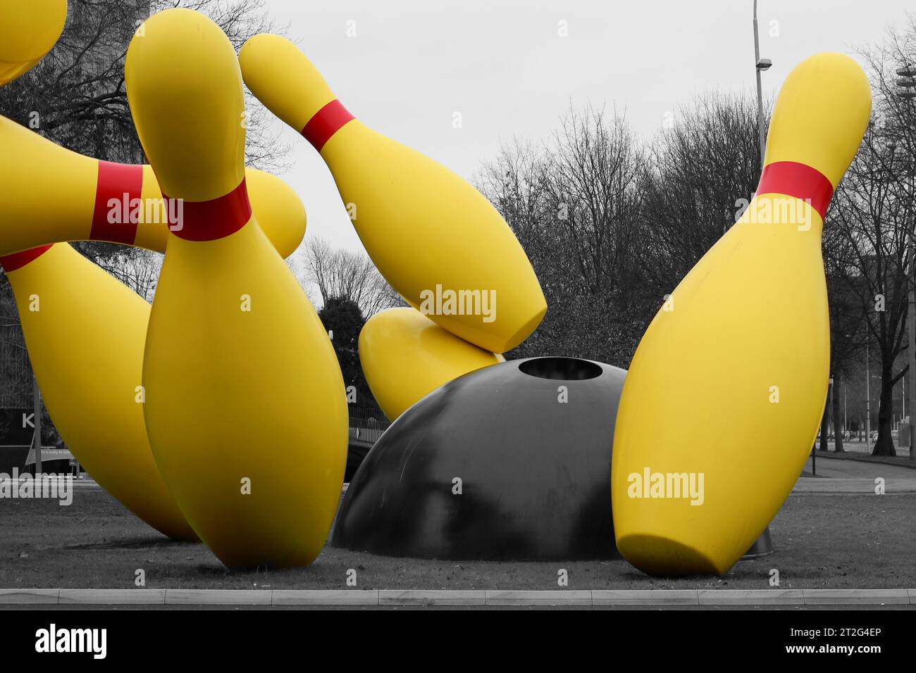 Eindhoven, Netherlands. The Flying Pins monument in the downtown Stock ...