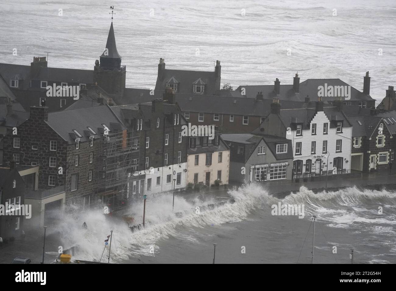 Waves at Stonehaven. The UK is bracing for heavy wind and rain from ...