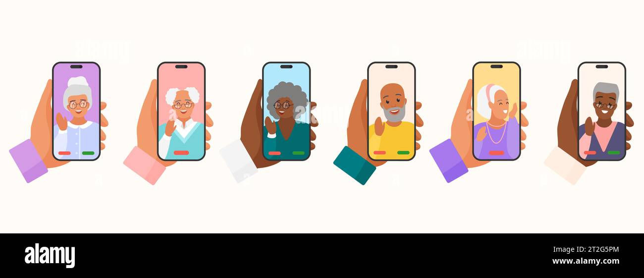 Child video call wave Cut Out Stock Images & Pictures - Alamy