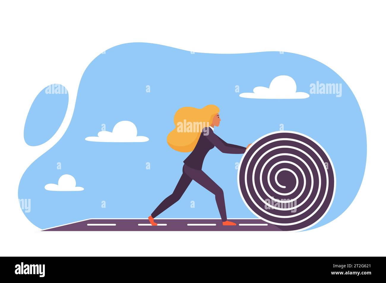 Businesswoman career growth and planning vector illustration. Cartoon ...