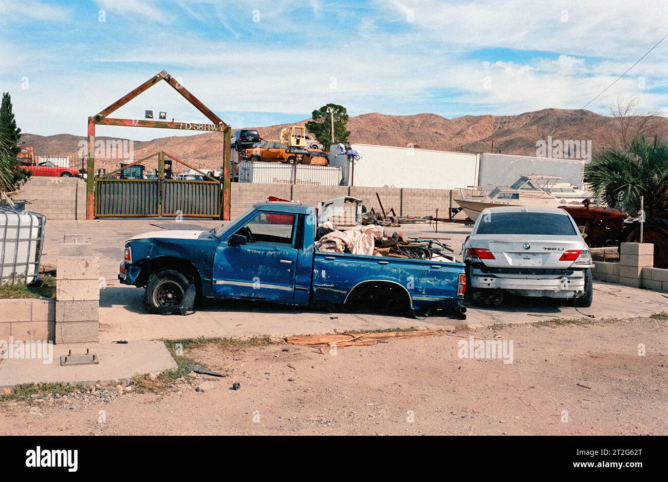 Automobile junk and wrecking yard, Barstow, California Stock Photo - Alamy