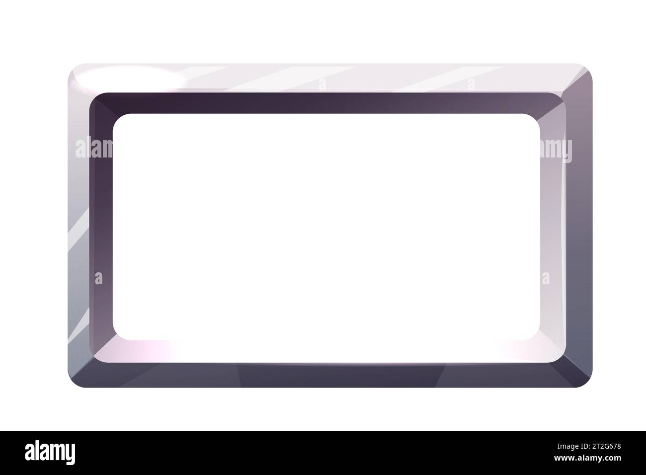 Metal steel frame, iron panel, silver game menu, border in cartoon ...