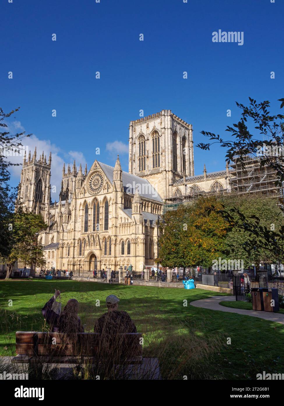 York Minster, southern aspect viewed from the new garden Stock Photo ...