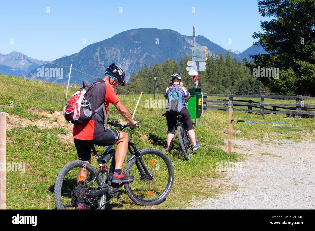 Cycling in the Austrian alps Stock Photo - Alamy
