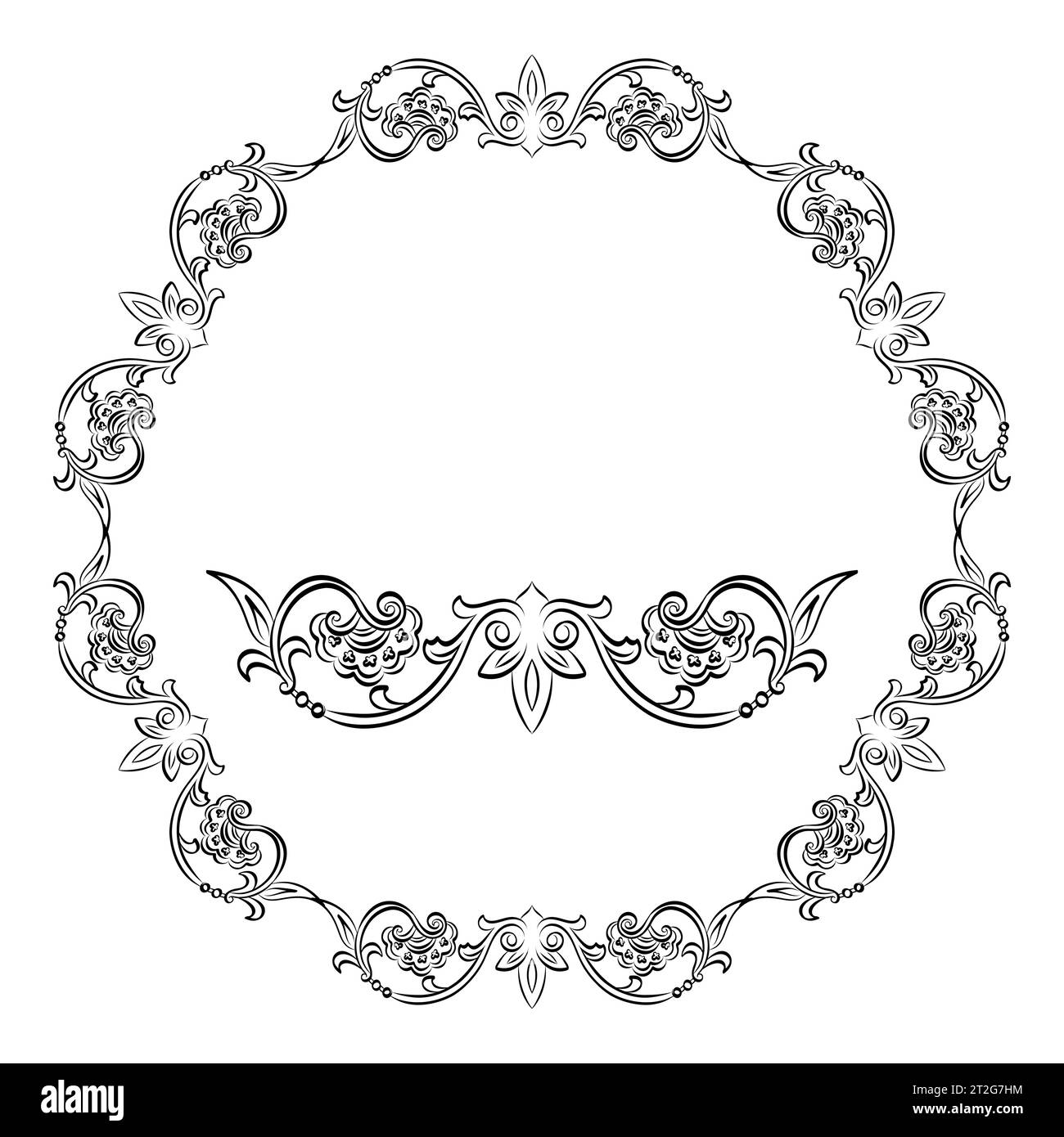 Greek decorative element flower, greek vector round frame, antique ...